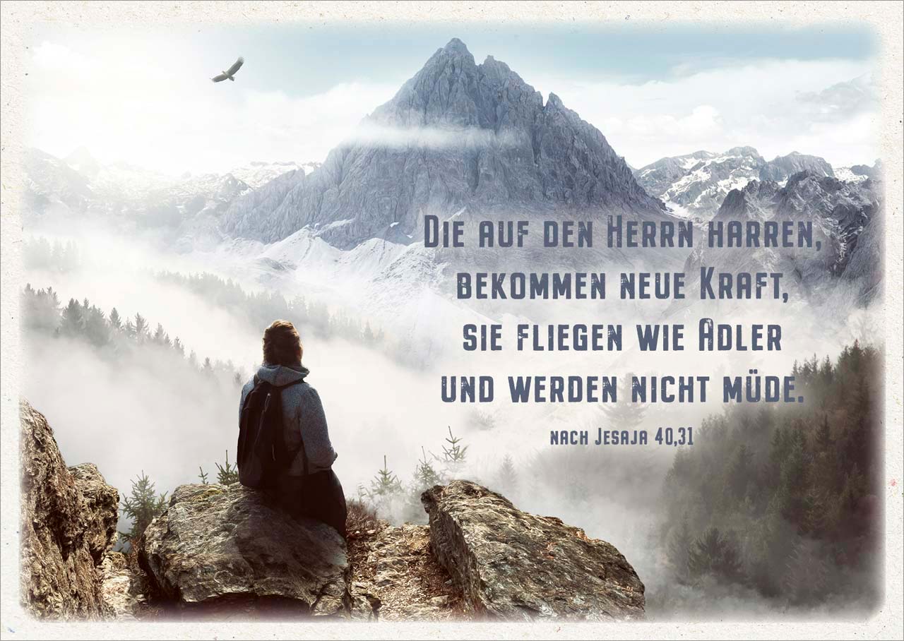 Postkarte Die auf den HERRN harren - :: La Maison de la Bible France