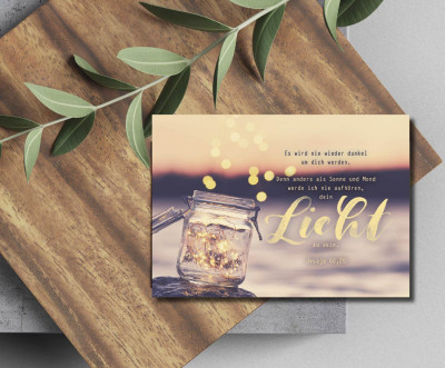 Postkarte ewiges Licht - Jesaja 60,20 :: La Maison de la Bible France