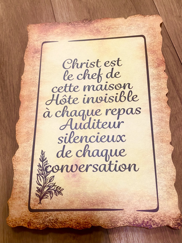 Tableau bois "Christ est le chef…" :: La Maison de la Bible France