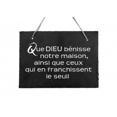 Tableau en ardoise "Que Dieu bénisse notre maison […]" :: La Maison de ...